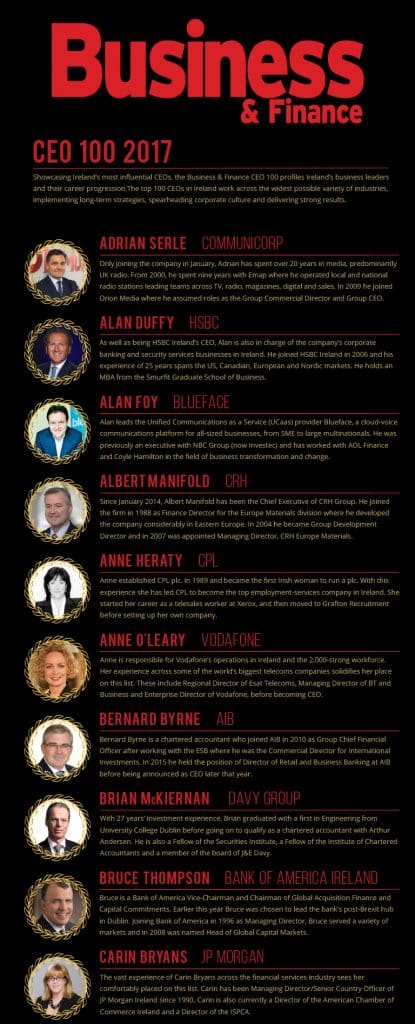 Top 100 CEOs in Ireland - Business & Finance | Business & Finance